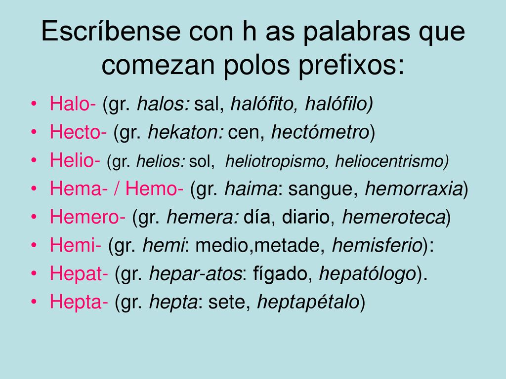 Palabras significado del prefijo hemo